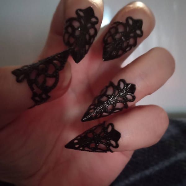 Gunmetal Dragon Claws // Nail Armor // Set of 5 - Etsy