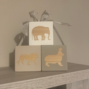 Jungle Safari Baby Blocks, Animal Blocks, Jungle Nursery Decor, Safari ...