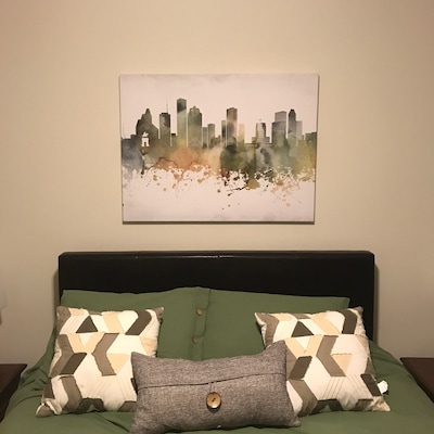 Seattle Skyline Canvas, Seattle Canvas Pastel Print, Seattle Canvas ...