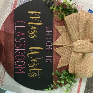 Teacher Classroom Door Sign Teacher Gift Teacher Welcome Sign Classroom ...