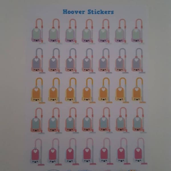 35 Cute Hoover / Vacuum Cleaner / Chores Planner Stickers - Etsy