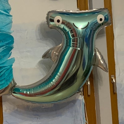 HAMMERHEAD SHARK Balloon Shark Mylar Balloon Under the Sea Party Beach ...