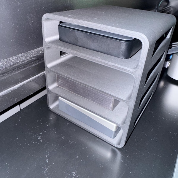 Hard Drive Organizer: 4-bay HDD AND SSD Stand, Horizontal or Vertical ...