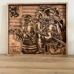 Fireman Multi-layer, Laser Cut Fles - 6 Layer Art Piece for Glowforge ...