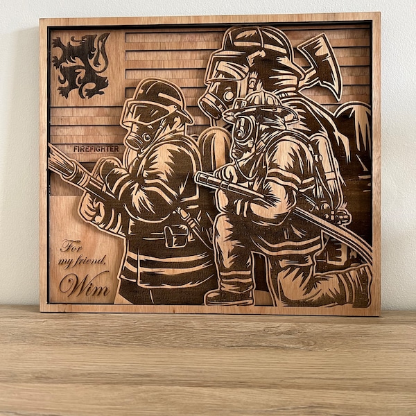 Fireman Multi-layer, Laser Cut Fles - 6 Layer Art Piece for Glowforge ...