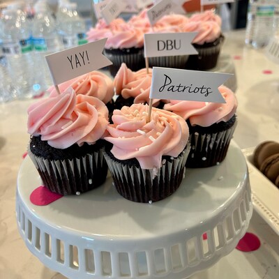 Custom Modern Flags Modern Minimalistic Personalized Cupcake Flags With ...