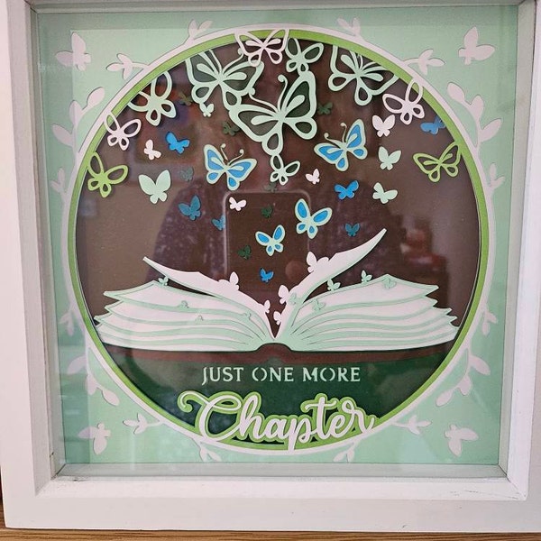 3D Book With Butterflies Shadow Box, Floral Layered Paper Art, 3D ...