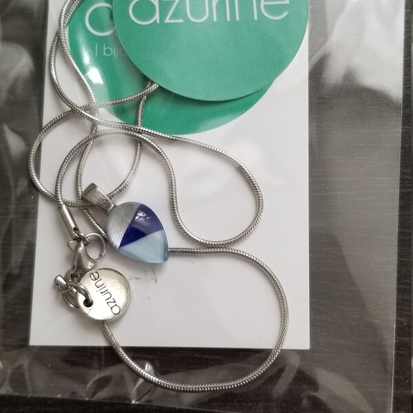 Flower Necklace | Blue and Azure | Daisy | on Stainless Steel Chain ...