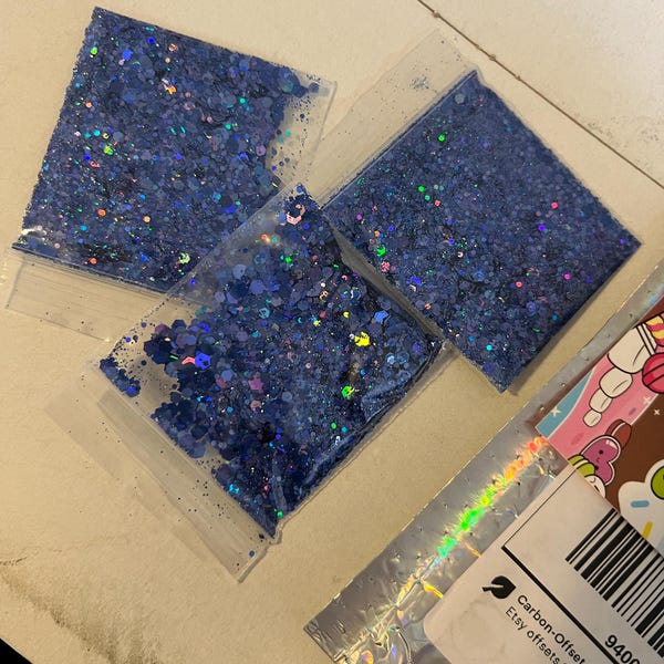 Periwinkle Blue Pixie Dust Assorted Shape Solvent Resistant Glitter ...