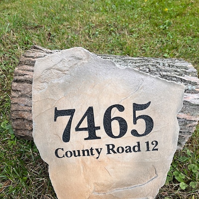 Address Stone Engraved Rock Personalized Stone Garden Stone House Entry ...