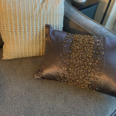 Off White Taffeta Throw Pillow Luxury Contemporary Pillow Modern Pillow ...