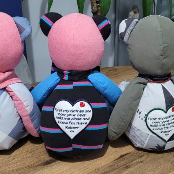 Personalised Heart Shaped Memory Patch Memory Bear Patch Memory Cushion ...