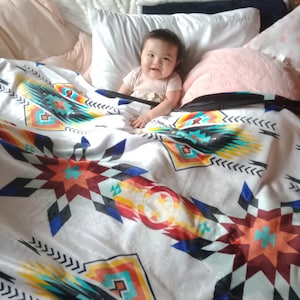 Native American Style Design Super Soft Plush Reversible Full Size ...