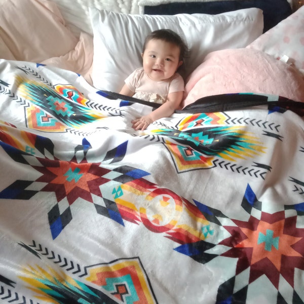 Native American Style Design Super Soft Plush Reversible Full Size ...