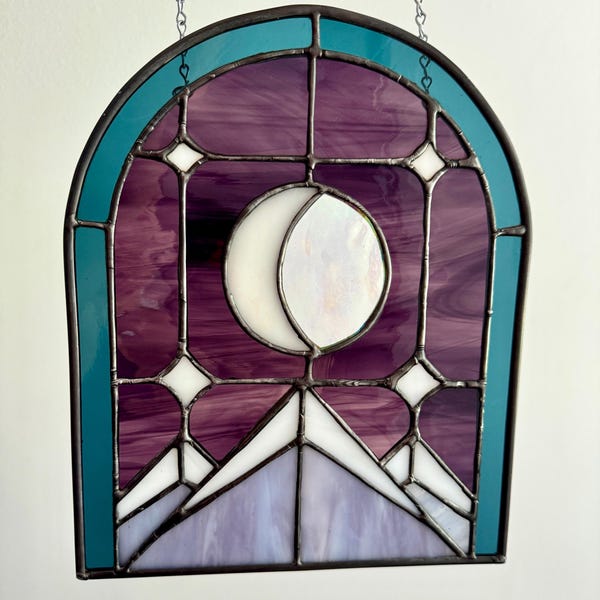 Moon Mountain Arch Stained Glass Pattern, Beginner Stained Glass ...