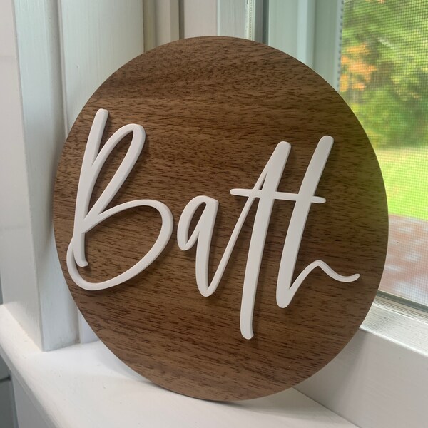 3D Lettered Shiplap Bath Sign - Etsy