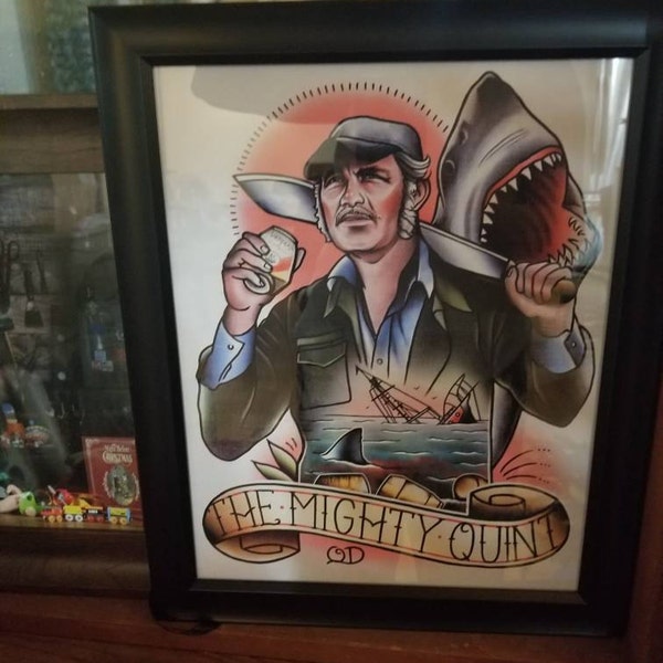 The Mighty Quint Tattoo Print - Etsy