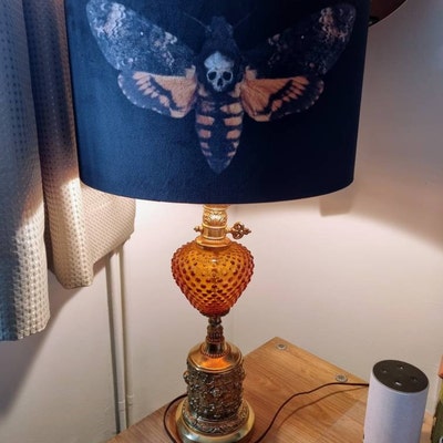 Deathshead Moth Lampshade Gothic Home Decor Handmade Velvet Light Shade ...