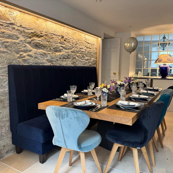 Modular Fluted Banquette Fitted Bench Booth Seating - Cafe, Kitchen ...