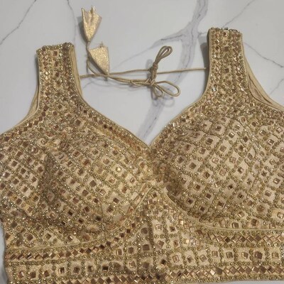 Sabyasachi Deep V Cut Blouse Designer Pattern Beautiful Saree - Etsy