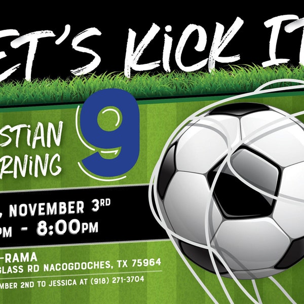 Kickball - Let's Kick It! Birthday Invitation | 5x7 or 4x6 | Kickball ...
