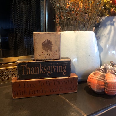 Primitive Block Sign Thanksgiving Saying - Etsy