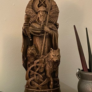 Vidar Statue Wood Sculpture Wood Carving | Etsy