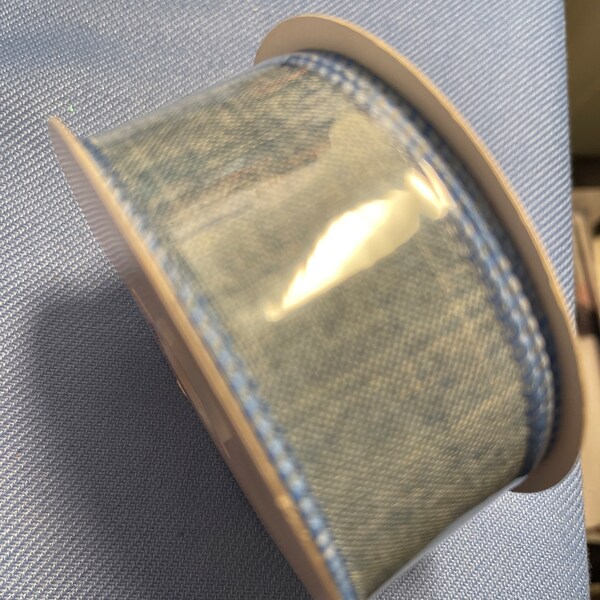 Faded Denim Royal Burlap Wired Ribbon, 1.5" X 10 Yard Ribbon, Ribbon ...