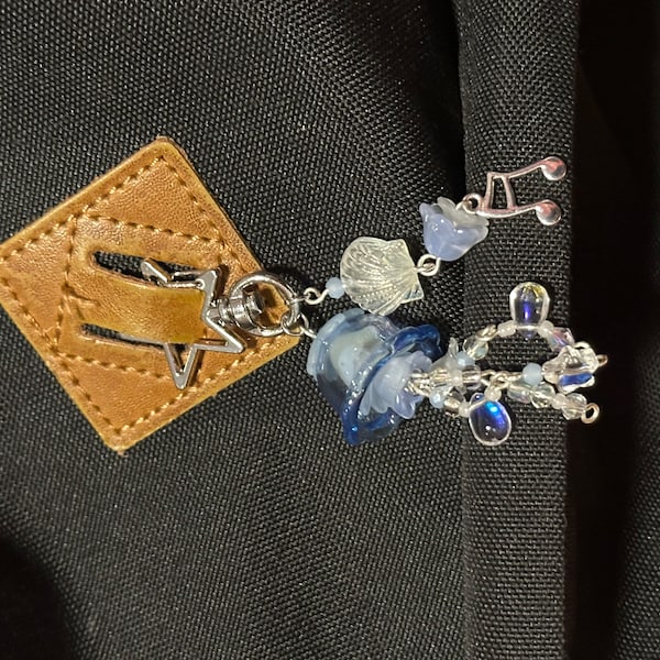 Y2k Deep Sea Dark and Light Blues Jellyfish Aesthetic Beaded Keychain ...