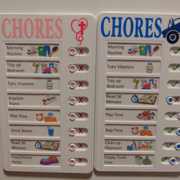 Reward Chore Chart for Kids With Pop-up Token – Customizable & Magnetic ...