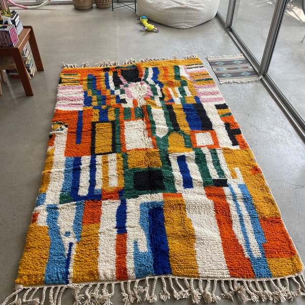 Custom Moroccan Rug With Neutral Beige , Hand Made Rug, off White Rug ...