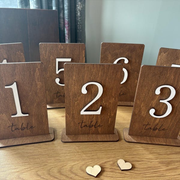 Personalized Wedding Wooden Table Numbers Sign, Unique Rustic Boho ...