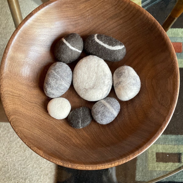 Hand Felted Pebbles - Natural - Etsy