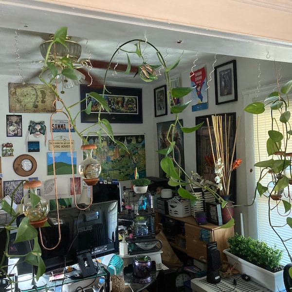 Blue Stained Glass Double Spade Plant Rooter One-of-a-kind. - Etsy