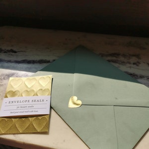 Heart Envelope Seals / Stickers / Envelope Seals / Heart / Star / Gold ...
