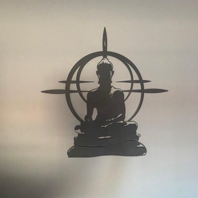 Buddha Metal Wall Sign, Hindu Wall Art, Yoga Studio Decor, Meditation ...