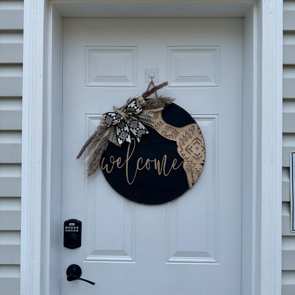Western Front Door Decor | Western Wreath | Aztec | Steer | Western ...