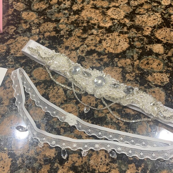 Elegant Wedding Garter Set With Crystals and Rhinestones, Sparkling ...
