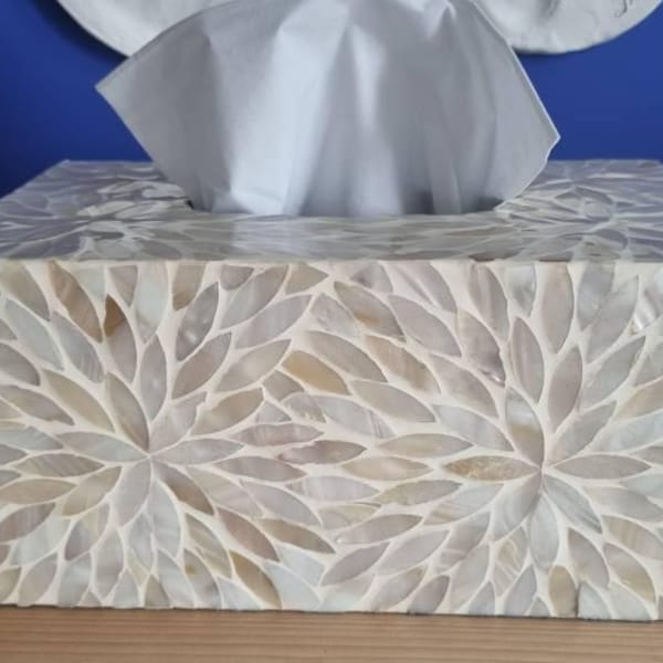 Sunshine Capiz Shell Inlay Round Coasters Set With Holder, 6 Coasters ...