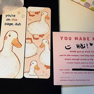 Duck Bookmark You're on This Page Cute Bookmark Double Printed ...