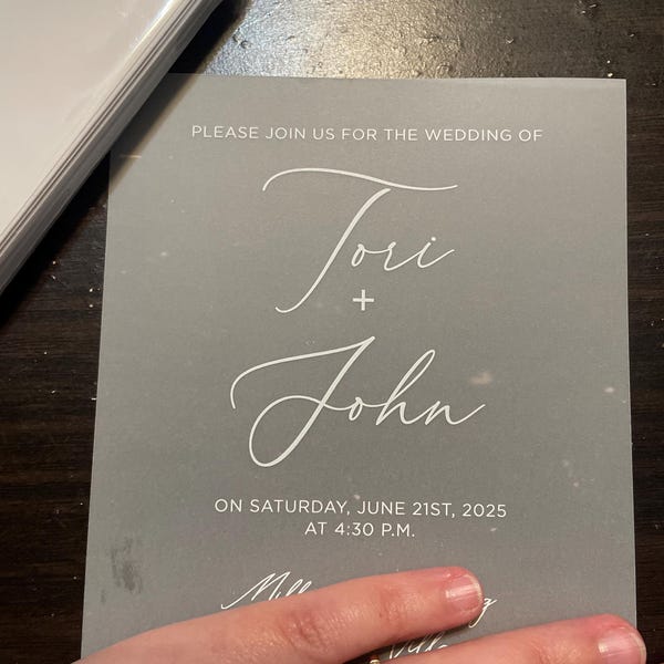 Classic Vellum Wedding Invitations, Printed Vellum Invitation Inserts ...