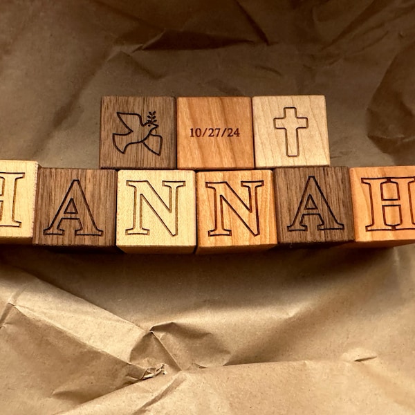 BAPTISM NAME BLOCKS - Personalized Baby or Child's Christening or ...