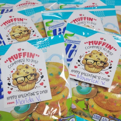 Kids Valentines Cards Muffin Valentine Tags Printable Valentines Day ...