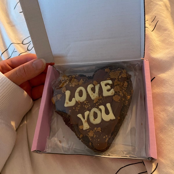 Mini Heart Brownie Slab / Postal Brownies / Letterbox Brownies / Love ...