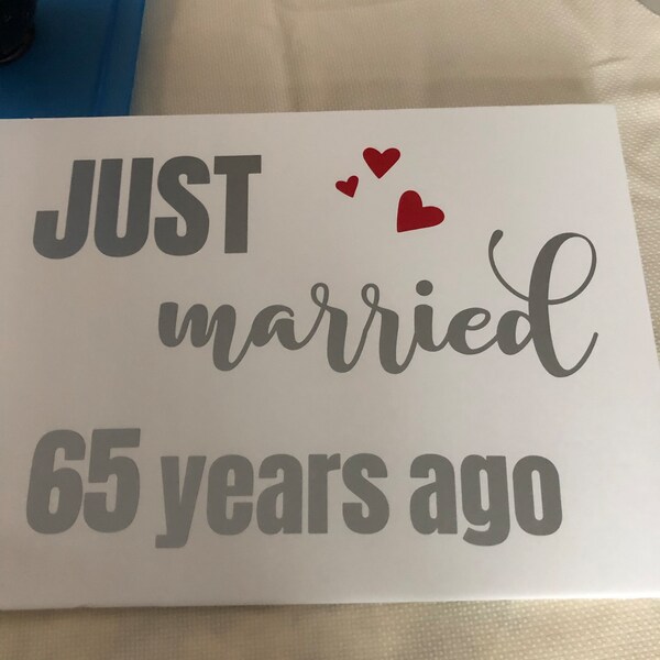 Just Married 65 Years Ago Svg, Anniversary Svg, Marriage Svg, Couples ...