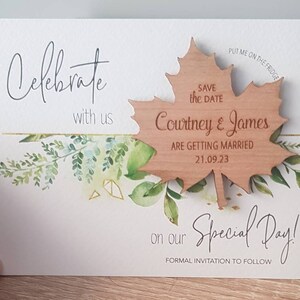 Fall Save the Date Magnet With Cards Wedding Maple Leaf - Etsy