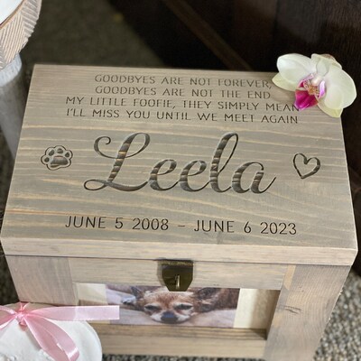 Personalized Pet Memory Box / Urn With Name and Quote or Poem - Etsy