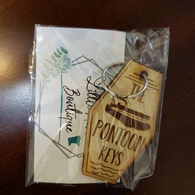 The Pontoon Keys, Wood Key Chain, Boat, Key Accessories - Etsy
