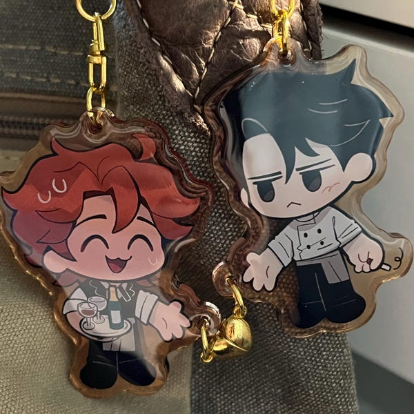 Rody and Vincent Heart Magnet Keychain Set | Dead Plate 6.5 Cm Double ...