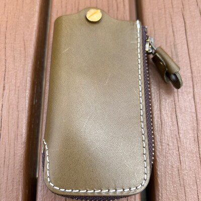 Luxurious Genuine Leather Triangular Key Case Compact and Elegant ...